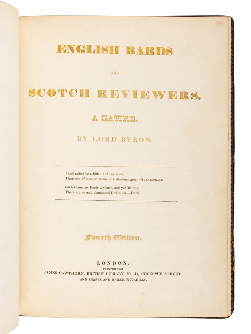 Byron, George Gordon Noel, Lord. Calligraphic Manuscript. [english ...