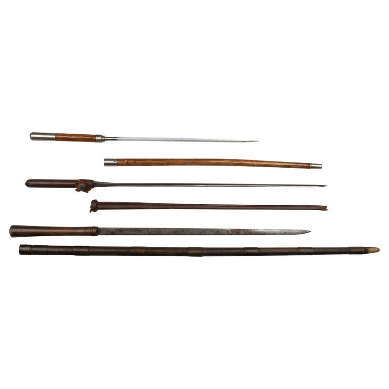 Lot Of 3 Cane/baton Swords Auction