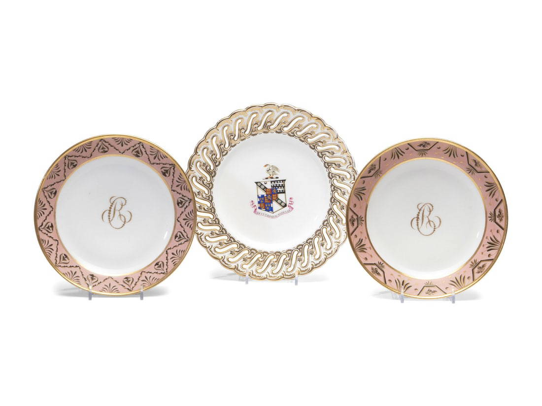 A Minton Reticulated Porcelain Armorial Plate Auction