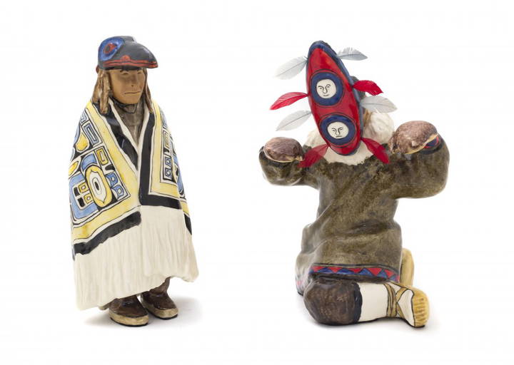 A Pair Of C. Alan Johnson Ceramic Figures, Height