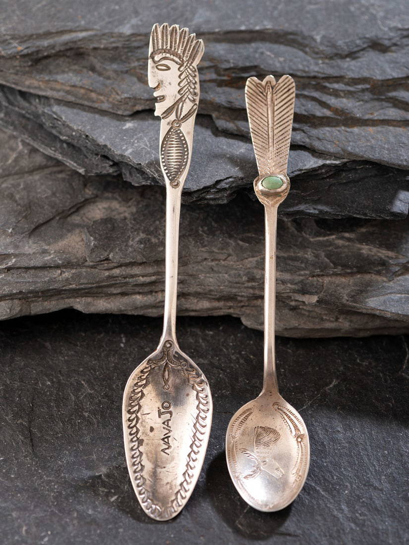 Pair Of Early Navajo Spoons Auction