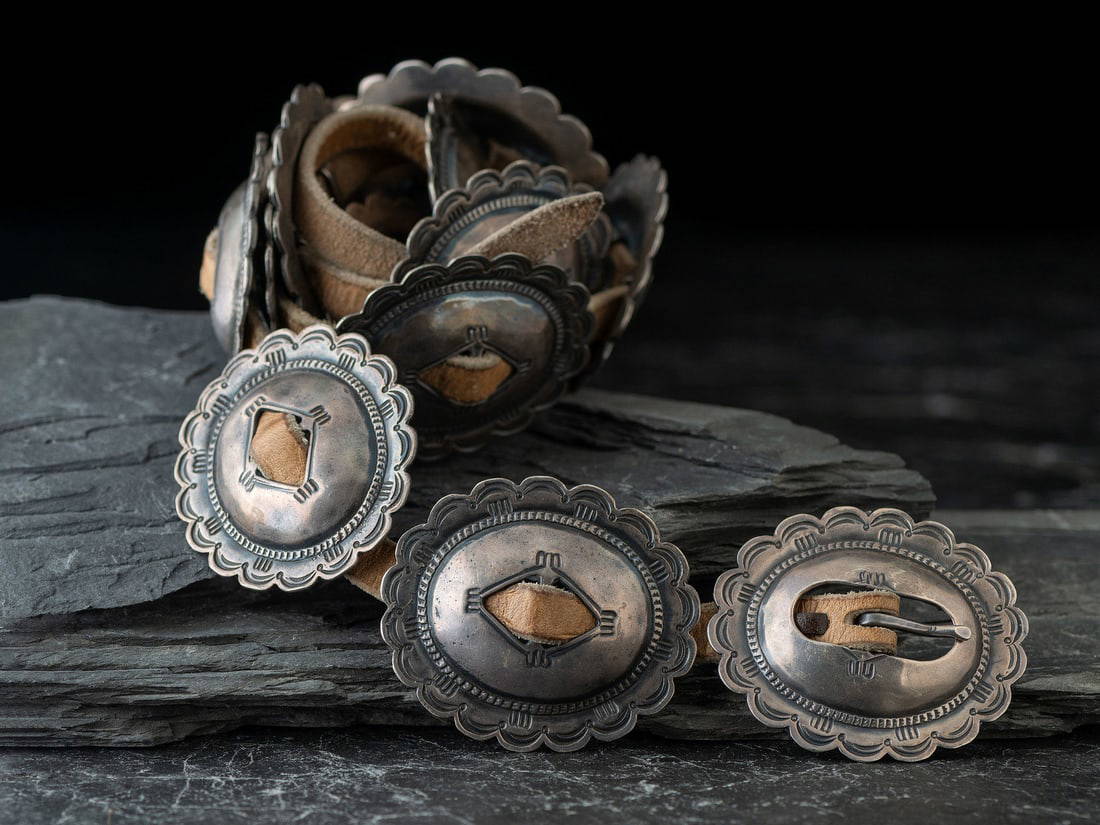 Navajo Silver Concha Belt Auction