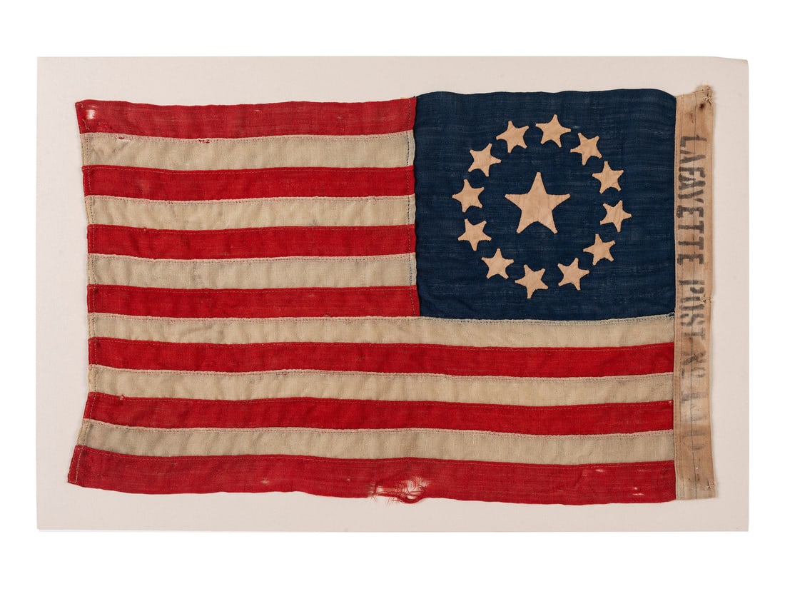 [flags]. 13-star Lafayette Gar Parade Flag. 1860. Auction