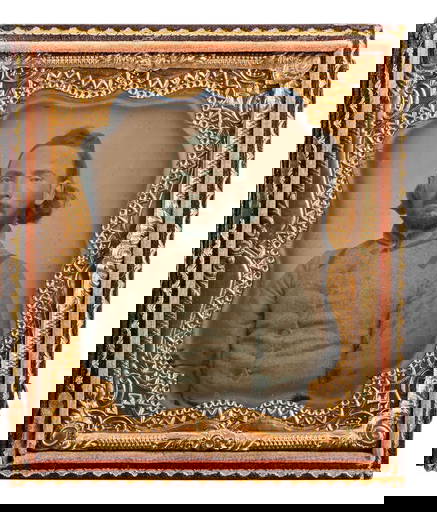 [civil War]. Sixth Plate Ruby Ambrotype Of A Bearded Confederate ...