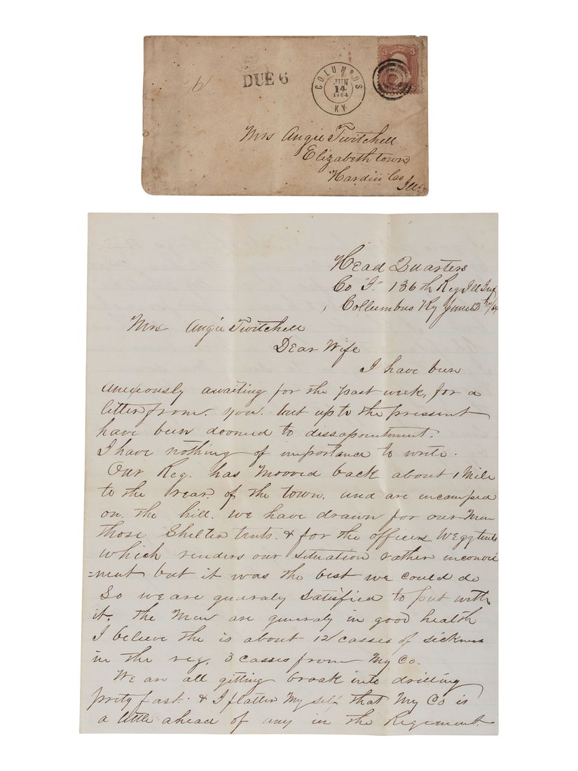 [civil War]. Letters Written From The Western Theater By Captain ...