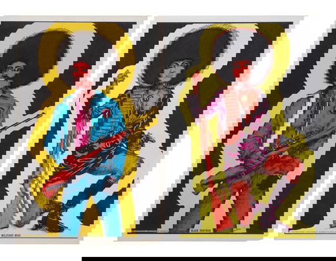 [black Power]. A Group Of 9 Black Power Blacklight/day Glo Posters ...