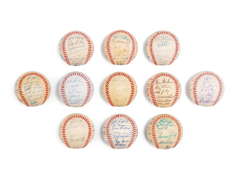 A Large Group Of Assorted 1980s-2000s Oakland Athletics Team Signed ...