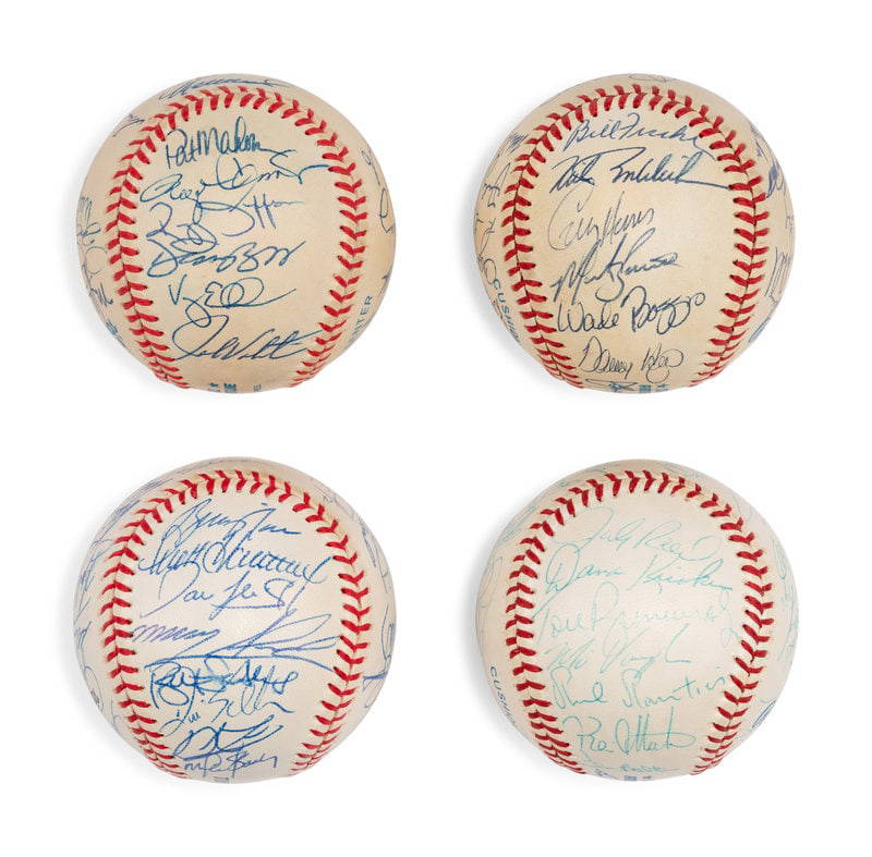 A Large Group Of Assorted 1950s-2000s Boston Red Sox Team Signed ...