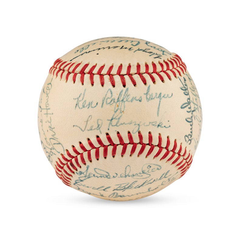 A 1949 Cincinnati Reds Team Signed Autograph Baseball (beckett ...
