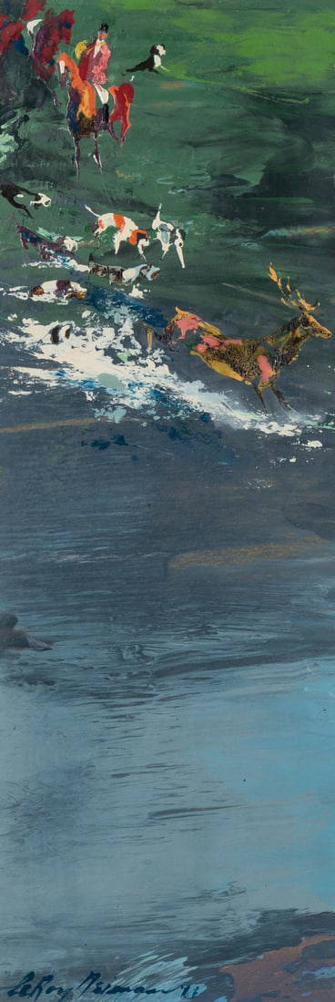 Leroy Neiman (american, 1921-2012) Stag Hunt, 1964 Auction
