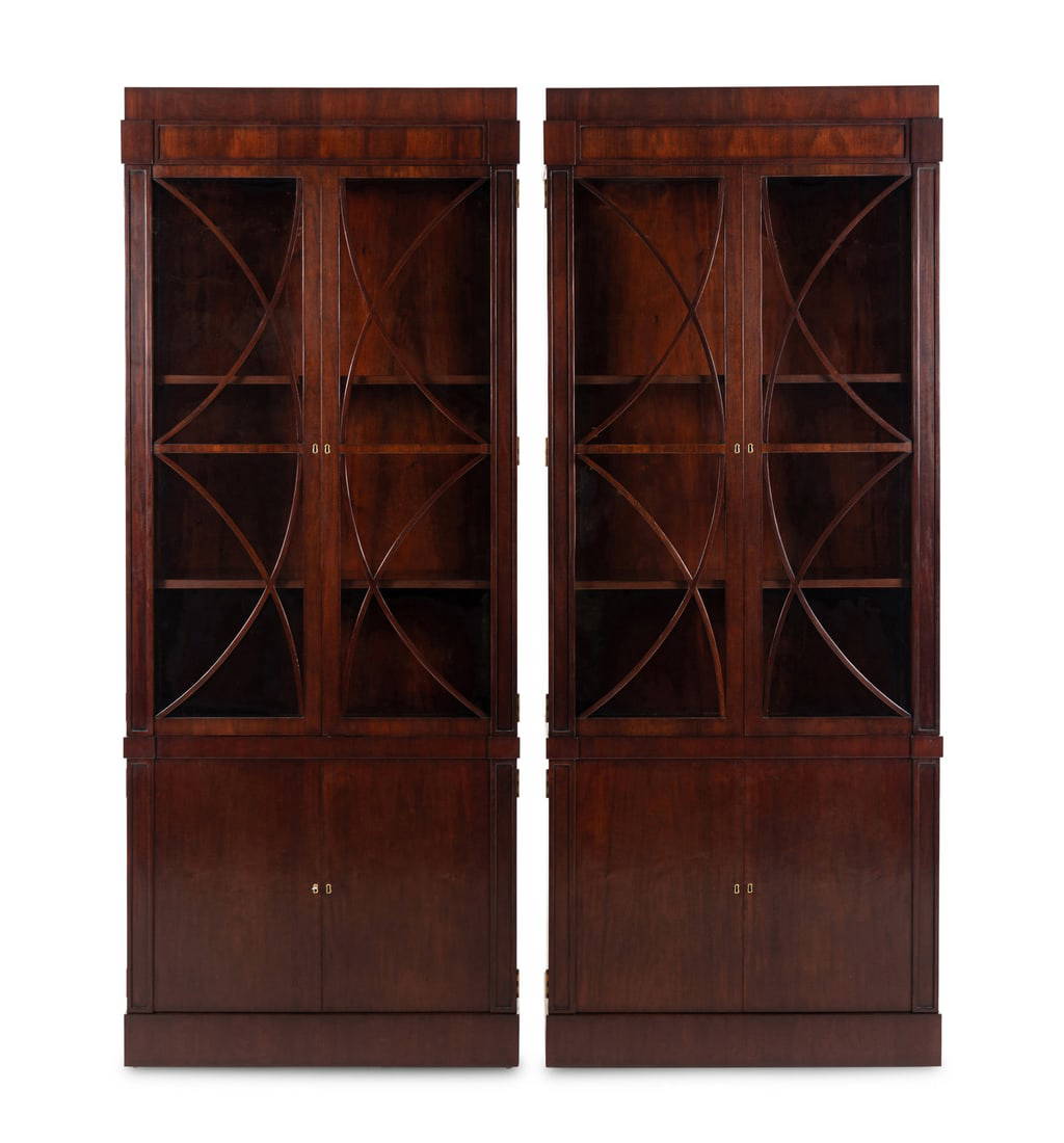 A Pair Of Custom Walnut Bookcases Auction