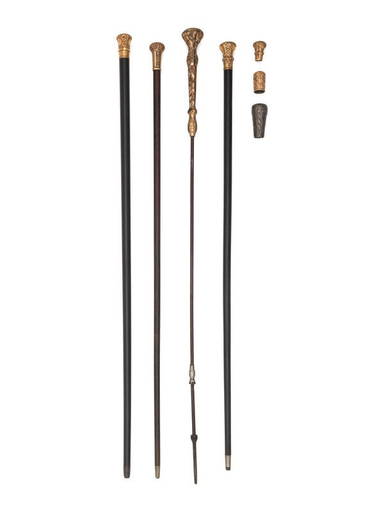 Four Canes And Three Cane Heads