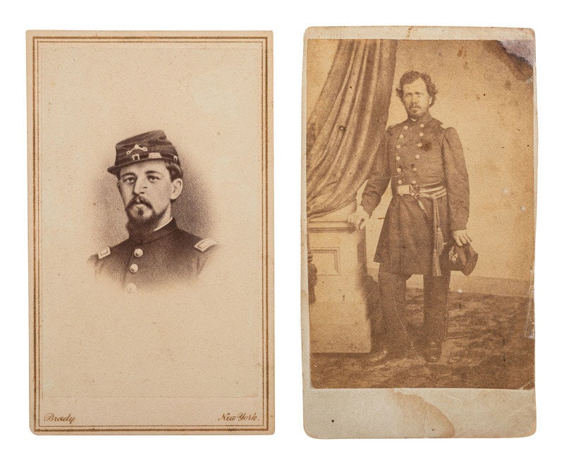 [civil War]. 2 Cdvs Of Gen. Franklin S. Nickerson & Lt. Nathaniel ...
