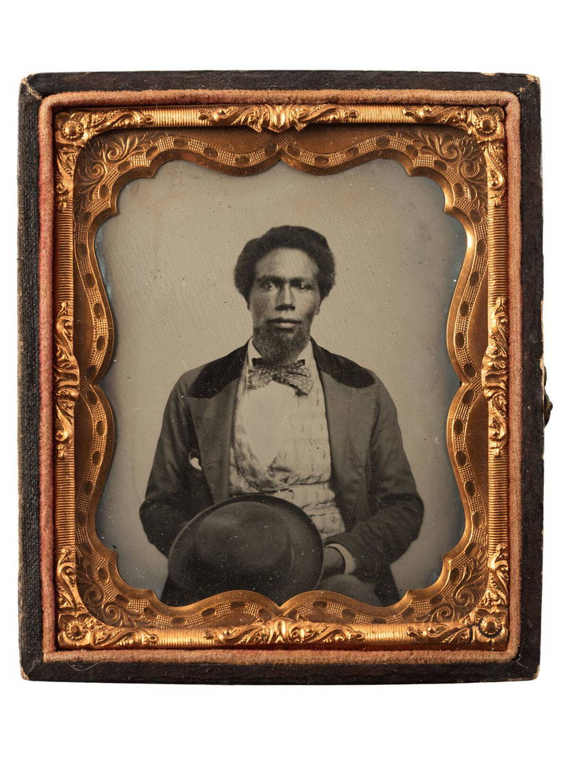[early Photography]. Sixth Plate Ruby Ambrotype Of A Young African ...
