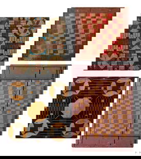 Five Paint Decorated Checkerboards Auction