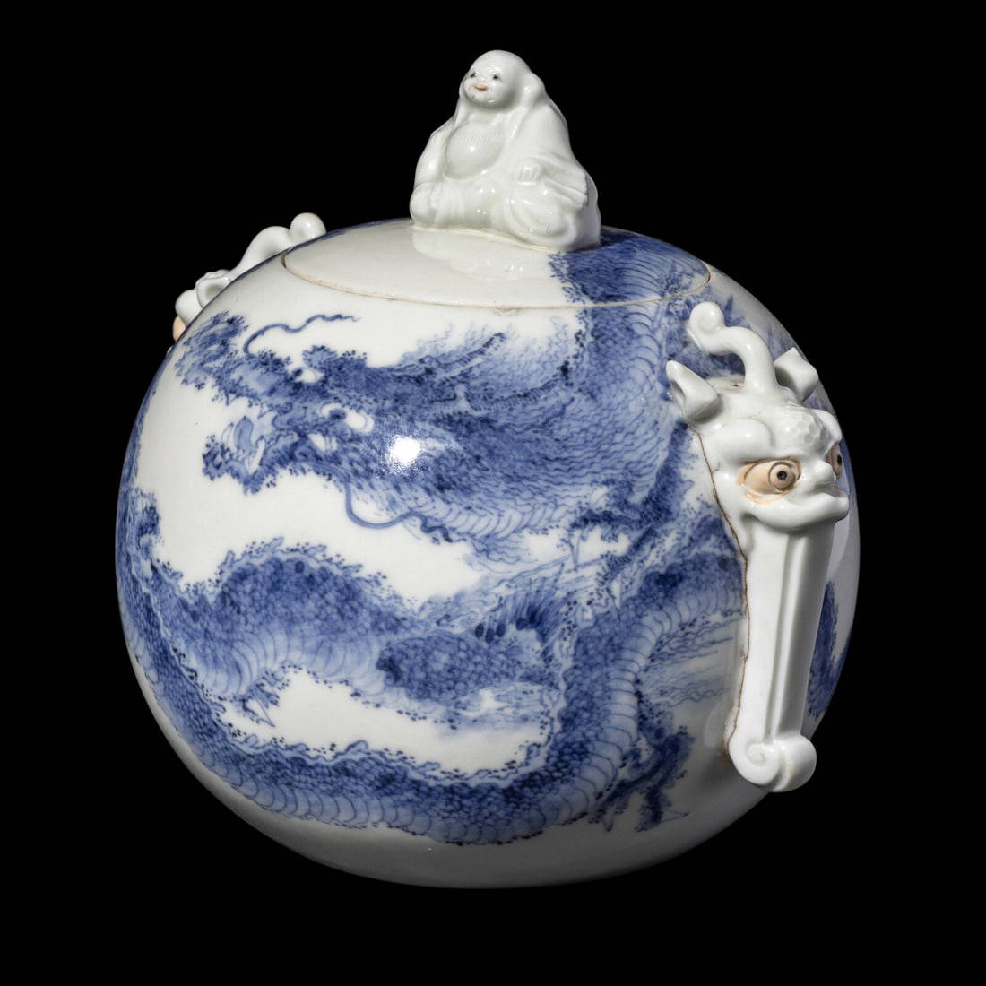 A Japanese Hirado Blue And White Covered Jar Auction
