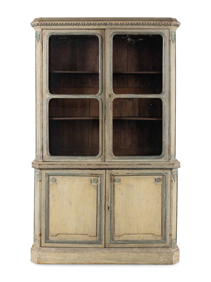 A Continental Painted Step-back Bookcase Auction