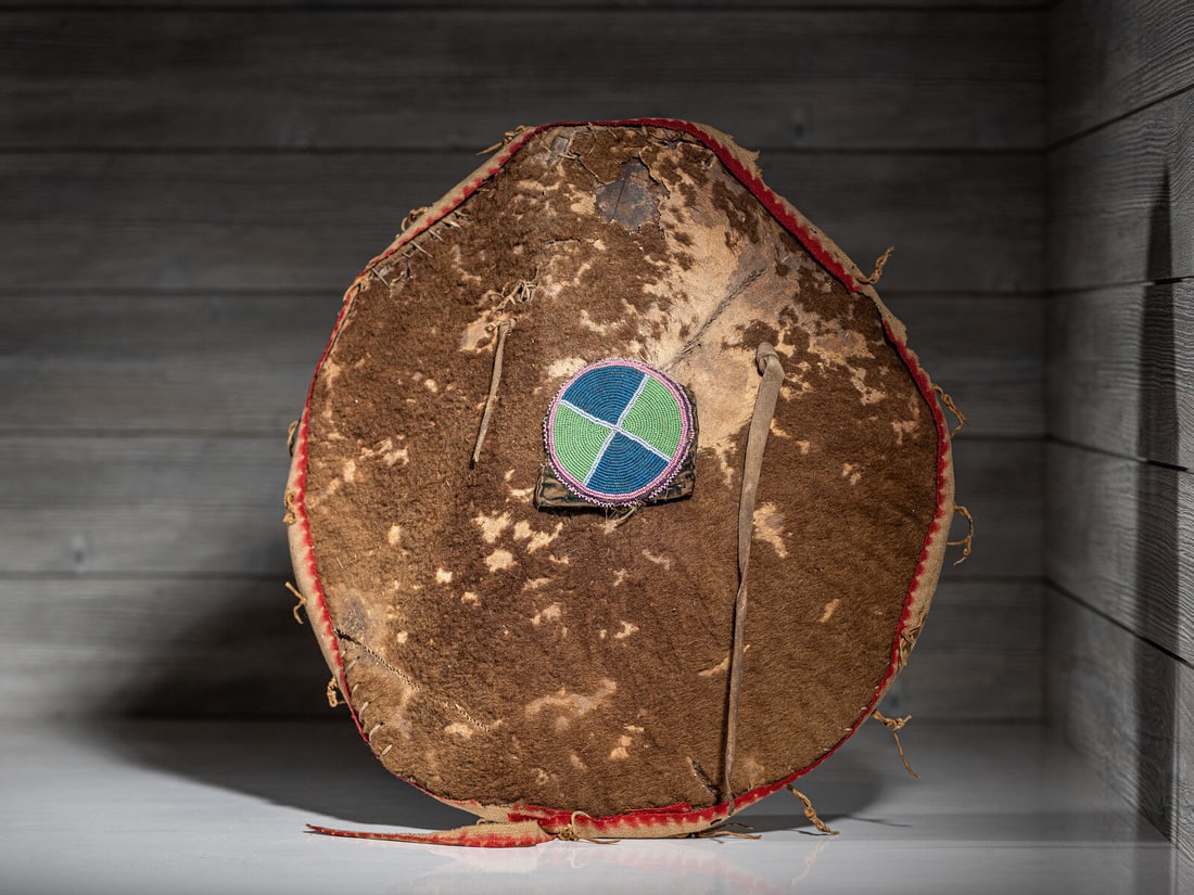 Osage Buffalo Hide Shield And Cover Auction