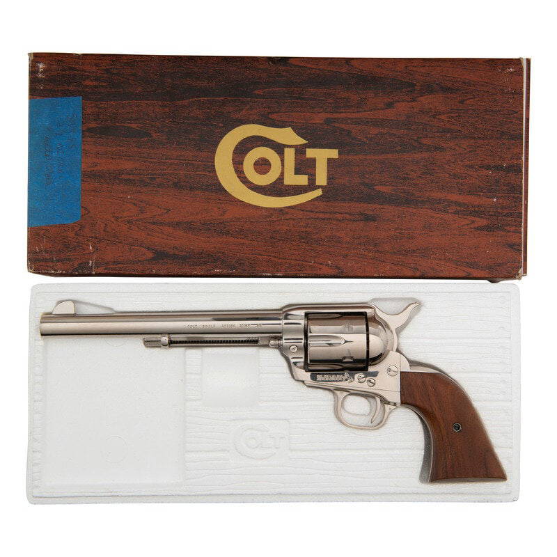 *colt Single Action Army Nickel Plated .45 In Box Auction