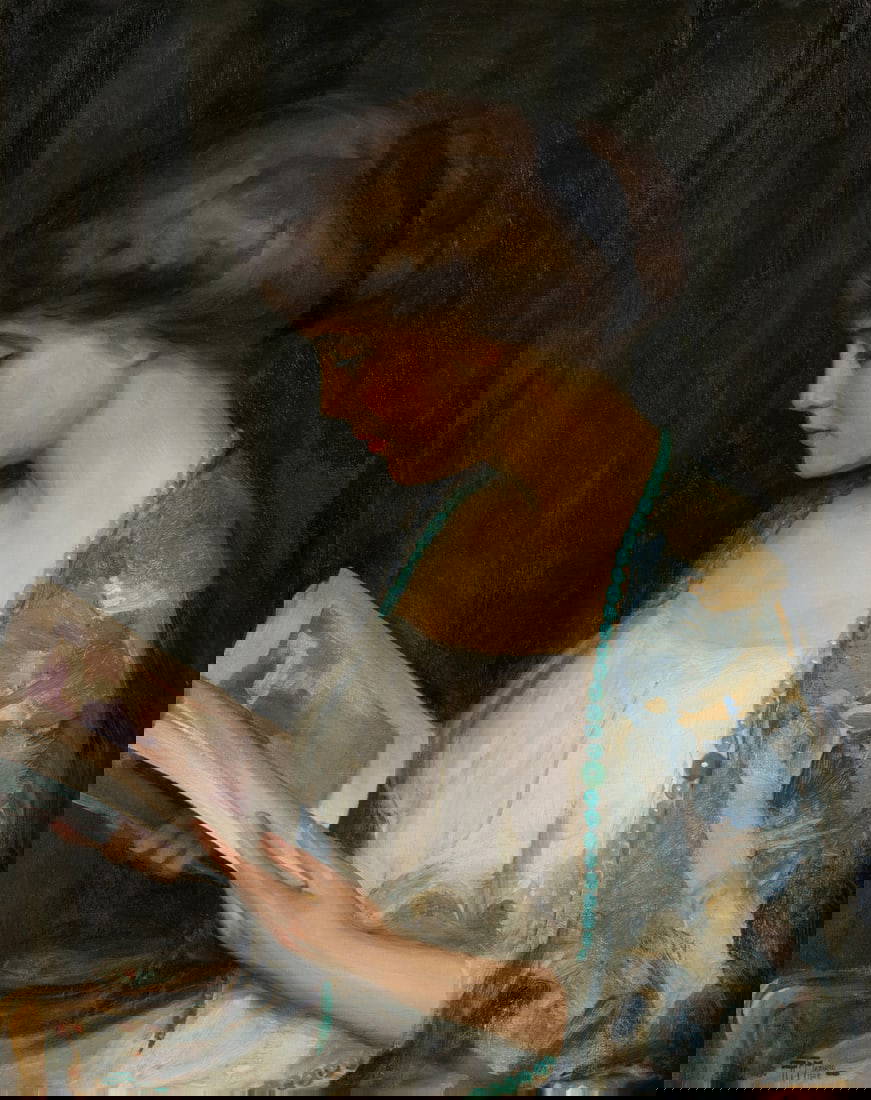 Richard Field Maynard (american, 1875-1952) Lady Reading In An Interior ...