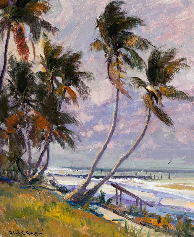 Robert C. Gruppe (american, B. 1944) Windy Naples Beach Auction
