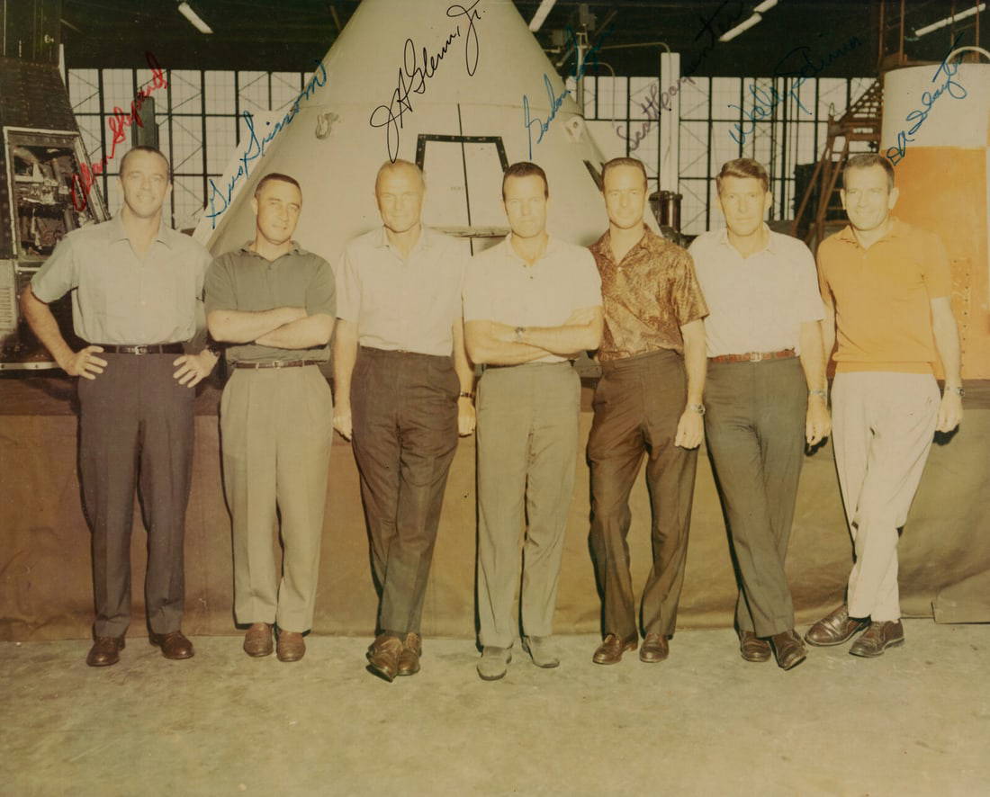 [nasa]. Photograph Of The Project Mercury Astronauts. 1963. Signed By 6 ...