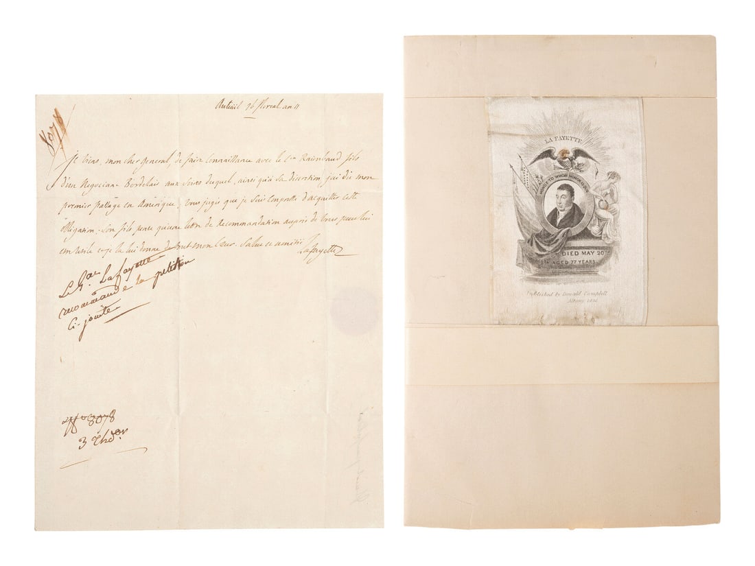 Lafayette, Marie-joseph Paul Yves Roch Gilbert Du Motier, Marquis De (1757-1834). Document ...