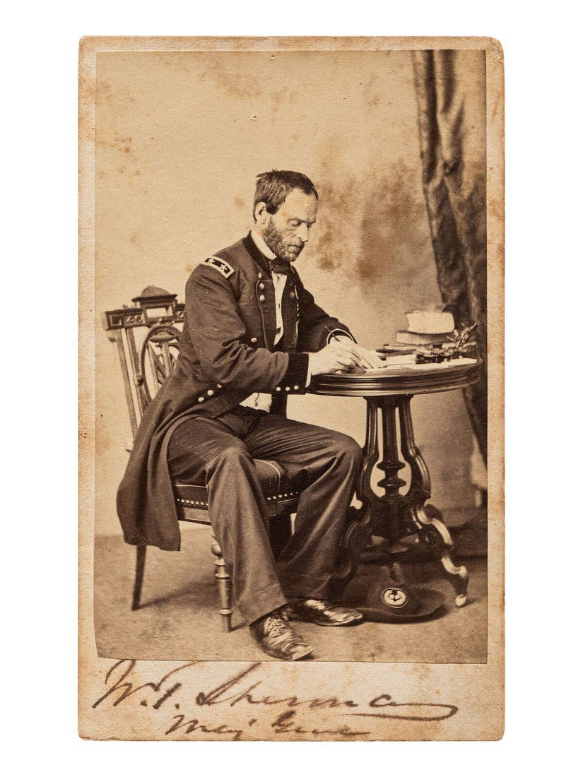 [sherman, William Tecumseh (1820-1891)]. Signed Cdv Of Sherman As Major ...