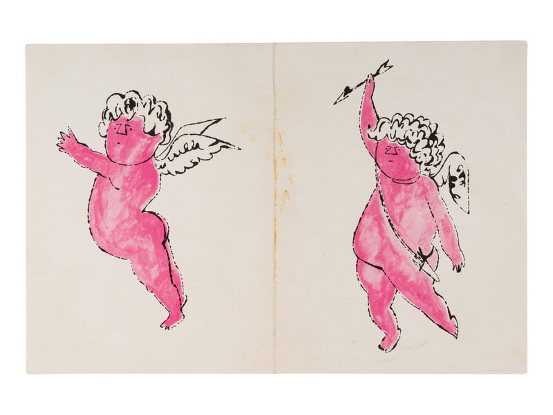 Andy Warhol American 1928 1987 Cherubs Christmas Card For Moma Ca 1952 Auction
