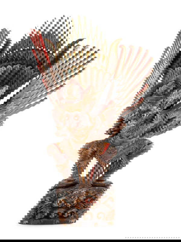 An Indian Carved And Polychrome Painted Wood Garuda Figure Auction