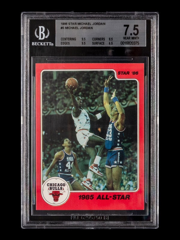 A 1986 Star Michael Jordan Set 1985 All-star Card No. 5 (bgs 7.5 Near ...