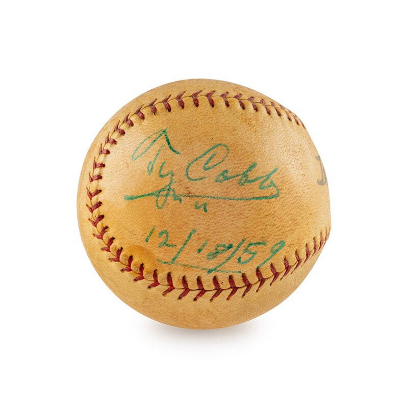A Ty Cobb Single Signed Autograph Baseball (beckett Authentication ...
