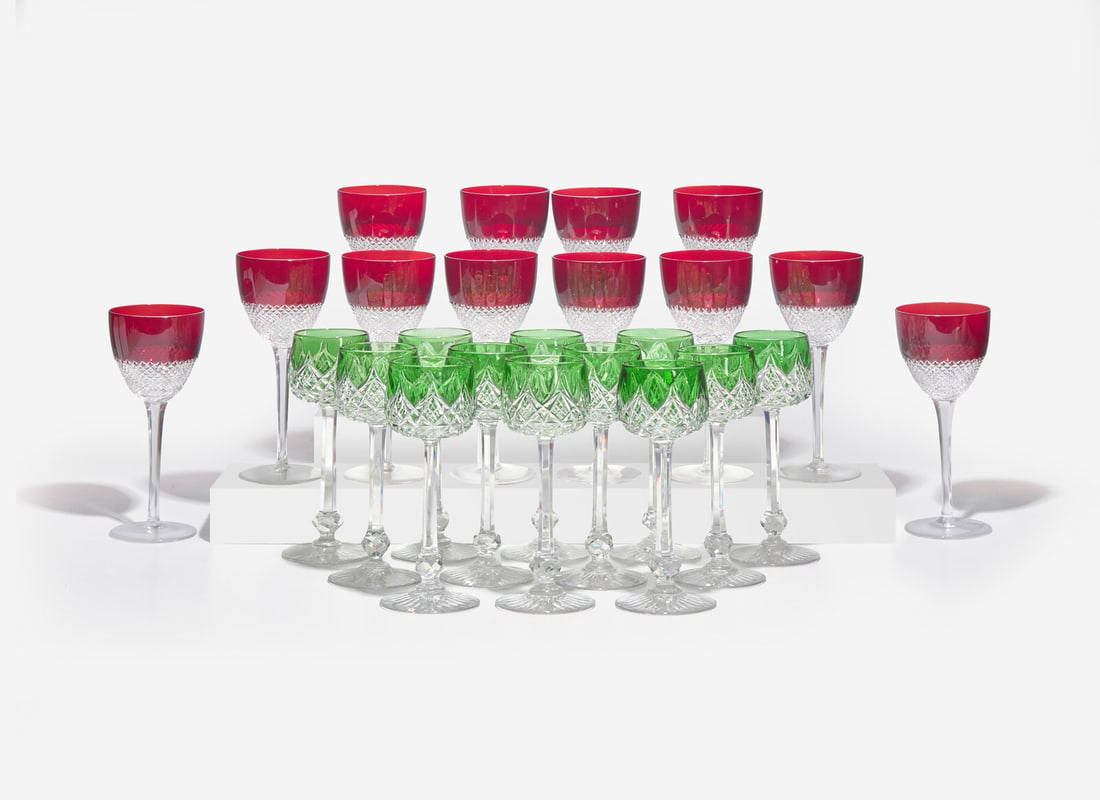 A Group Of Baccarat And Modern Fabergé Stemware Auction