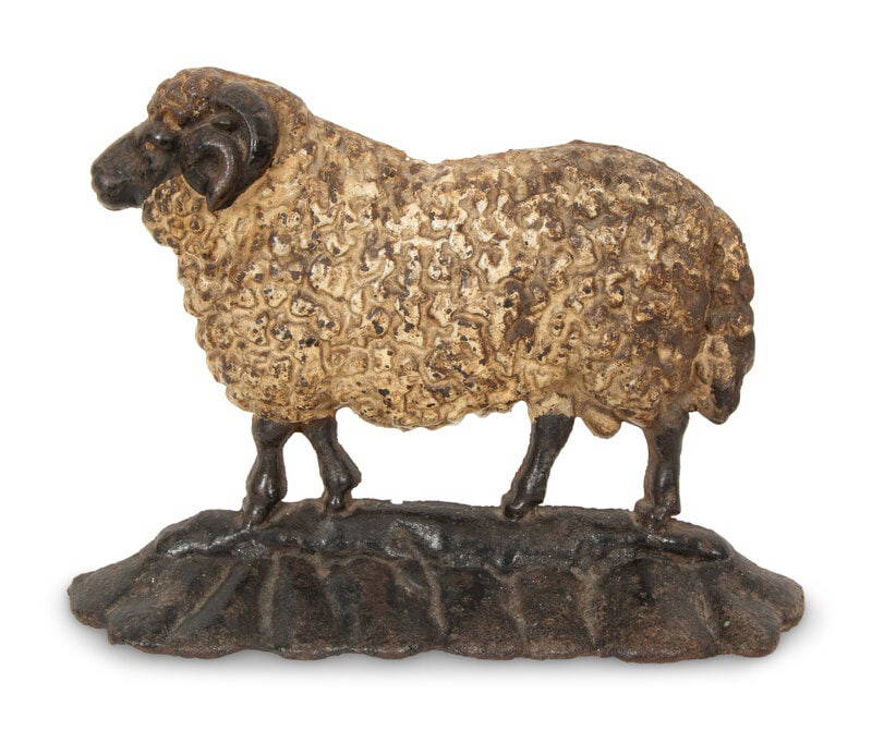A Painted Cast Iron Sheep Doorstop Auction