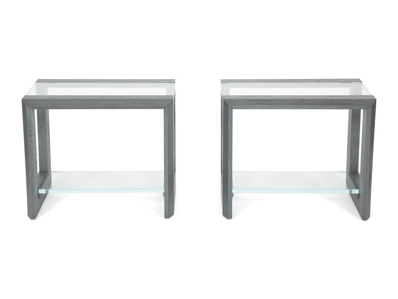 A Pair Of Hellman Chang Stained Oak Lucid Side Tables Auction