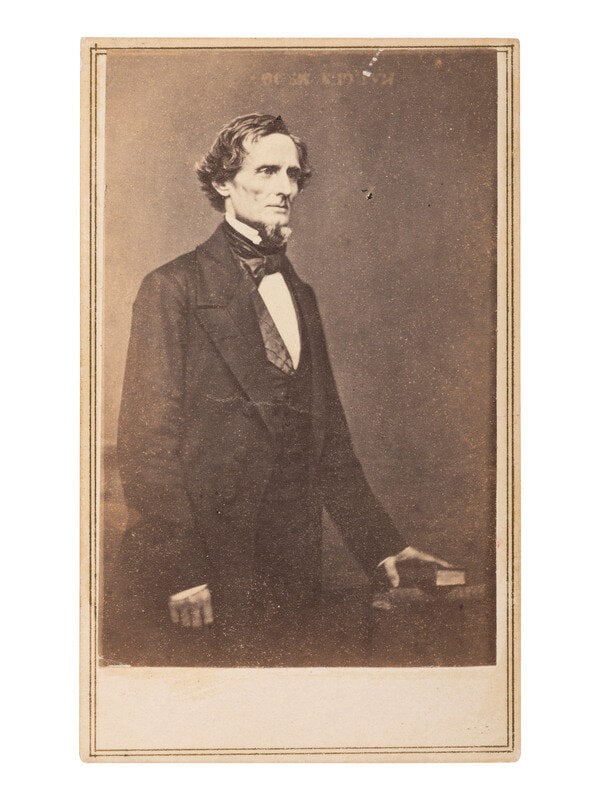 [davis, Jefferson (1808-1889)]. 3 Cdvs Of Jefferson Davis, Varina Davis ...