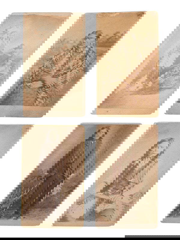 [native Americans]. 4 Cdvs Of Sioux Subjects, Incl. Sioux Family With ...