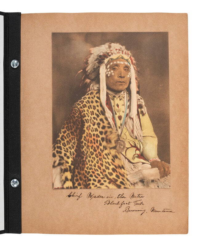 [native Americans]. Album Of 18 Photographs Of Blackfeet Chiefs, Incl ...