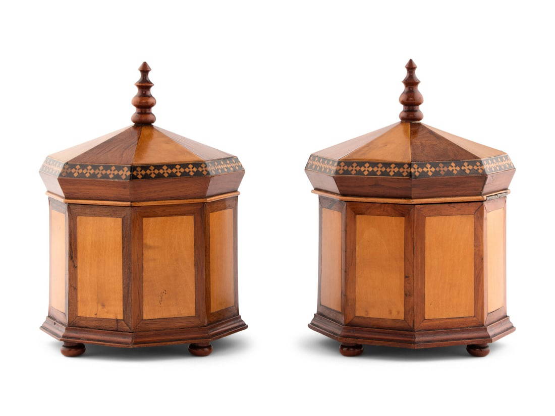 A Pair Of English Octagonal Table Caskets Auction