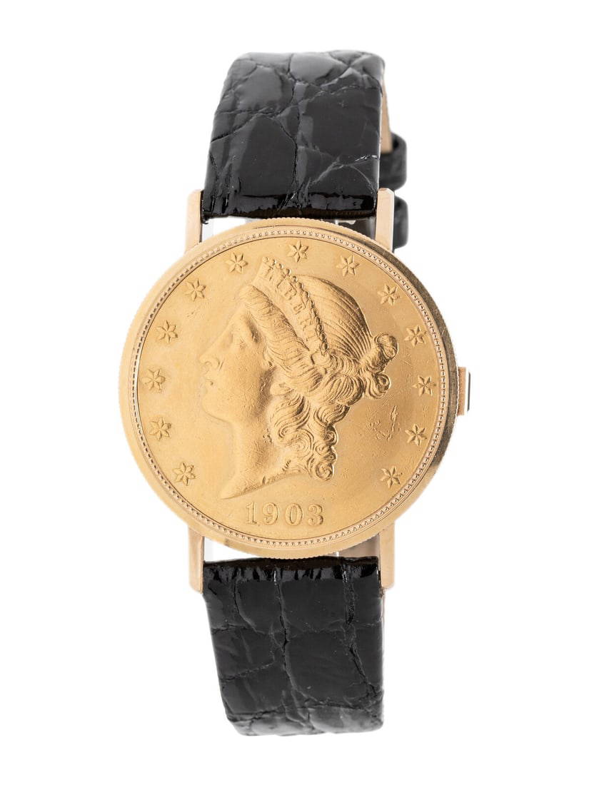 Chopard, 18k Yellow Gold Hidden Dial Coin Watch Auction