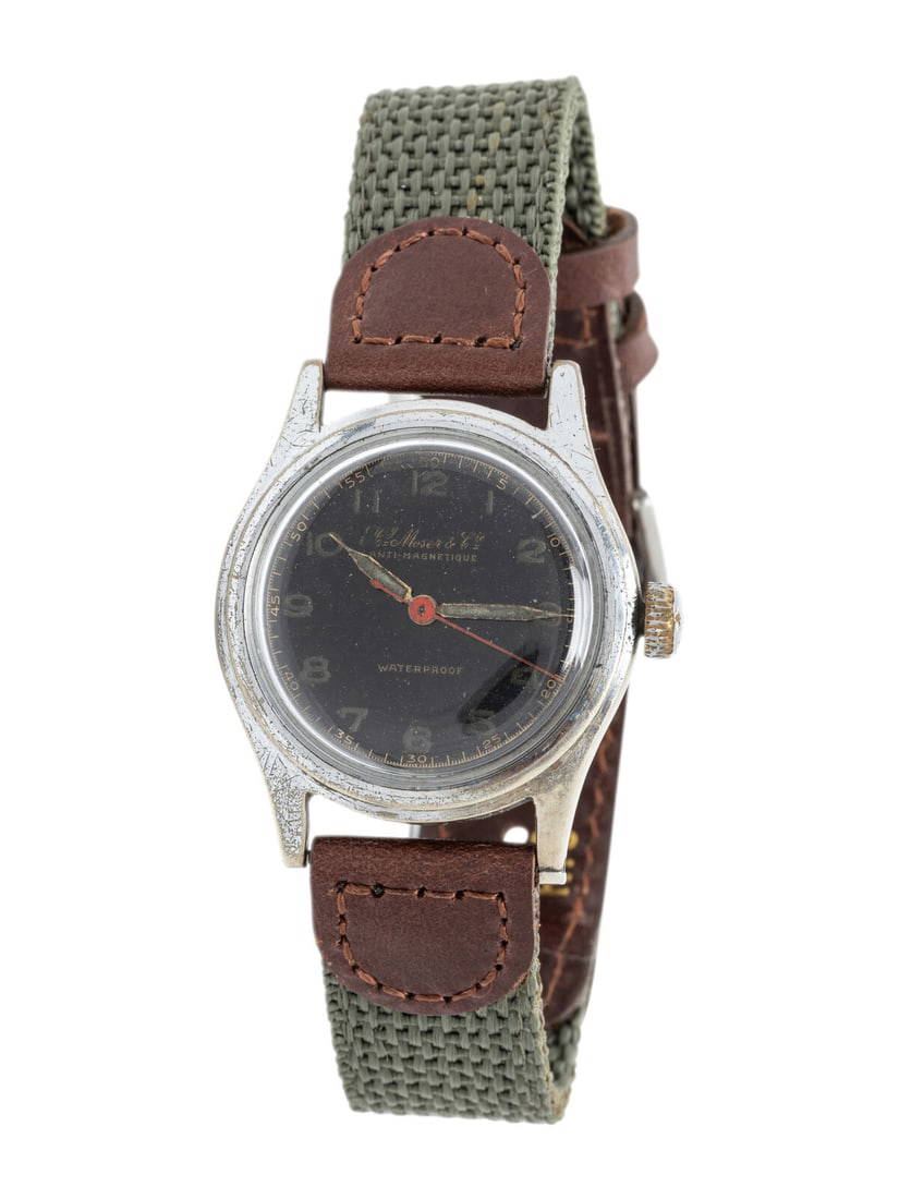 H.y. Moser & Cie, Ref. 875761 Stainless Steel Vintage Military Watch Auction