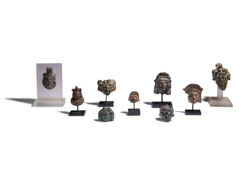 Nine Roman Bronze Masks Auction
