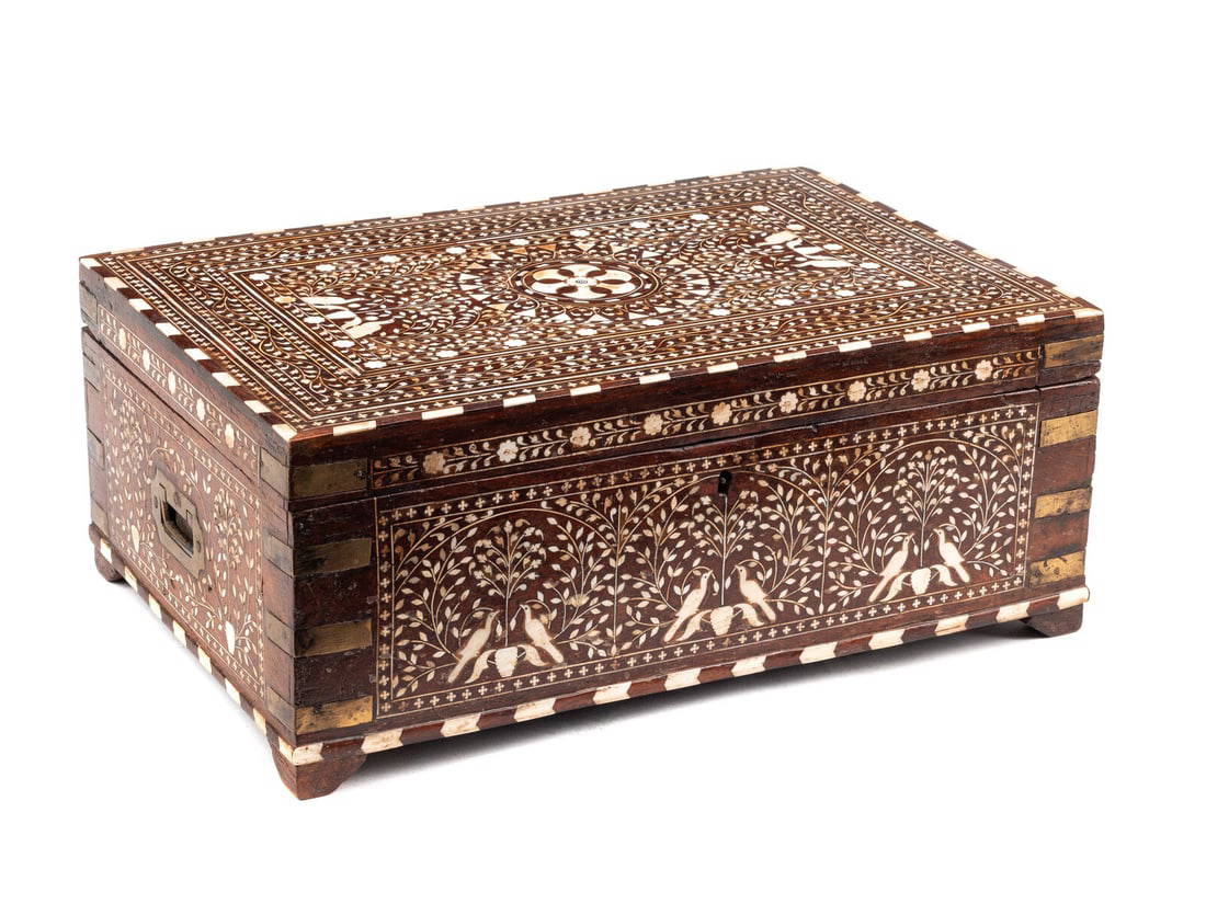 A Large Anglo-colonial Bone-inlaid Table Casket Auction