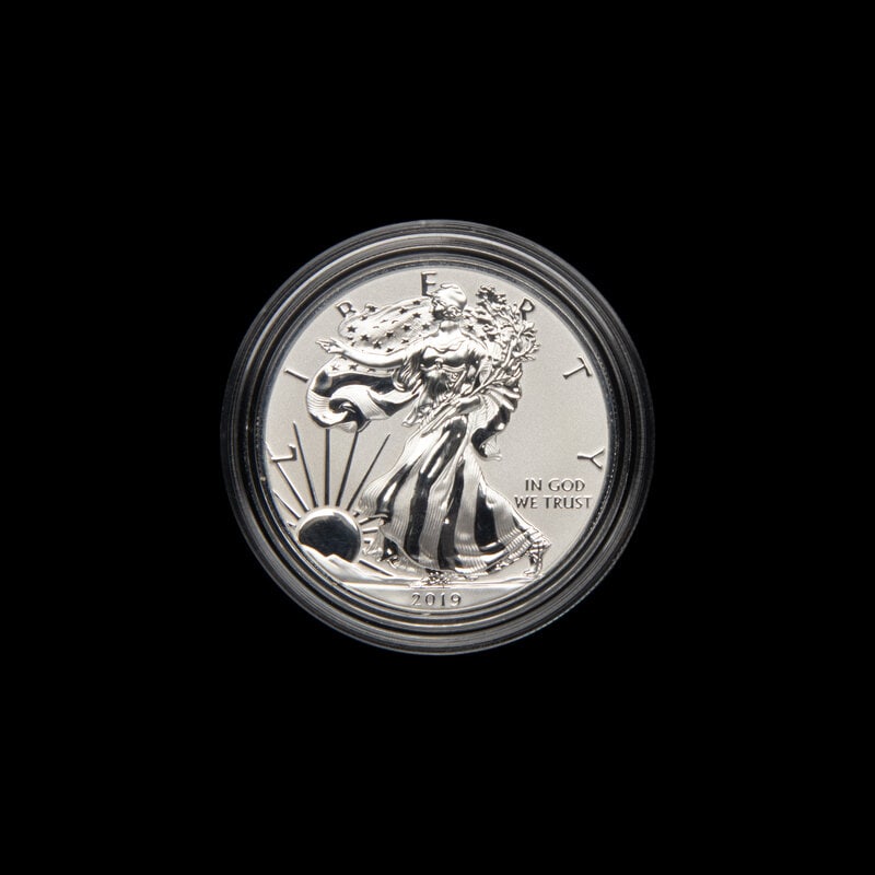 A 2019-s Silver Eagle Enhanced Reverse Proof $1 Coin Auction