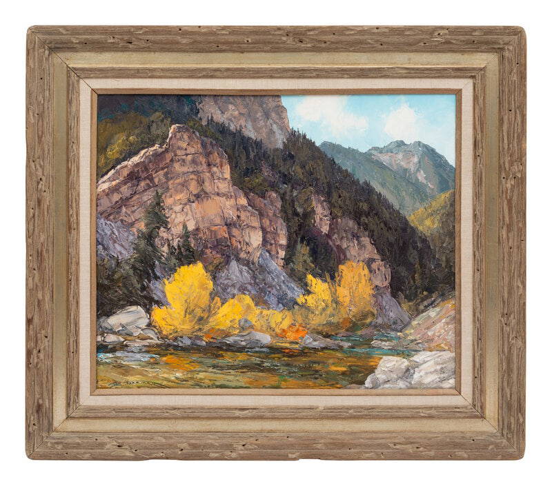 Bill Freeman (american, B. 1927) Cliff Along The Hobach River Auction