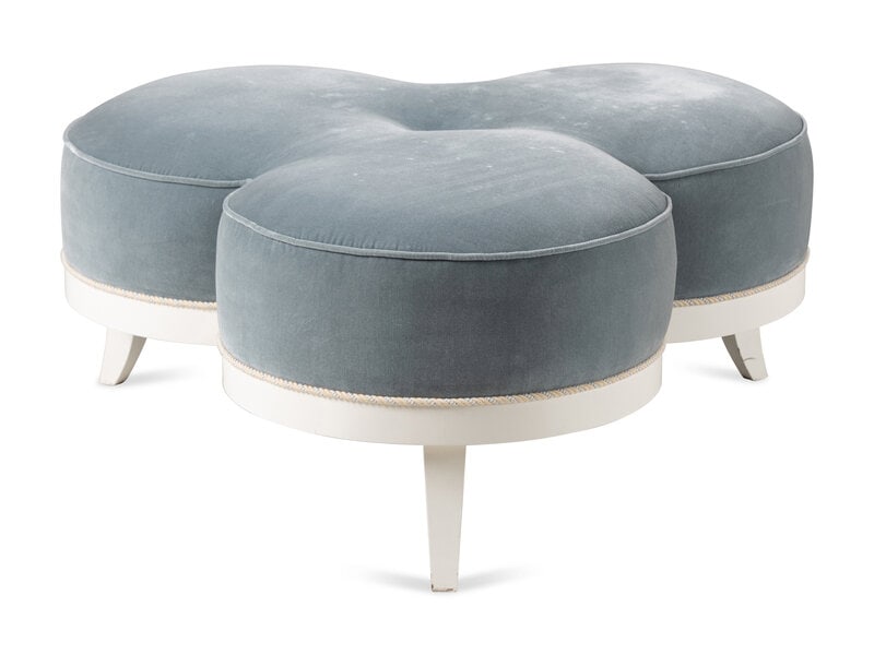 A Custom Upholstered Trefoil-form Ottoman Auction