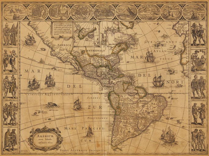 [maps & Atlases] Blaeu, Willem. Americae Nova Tabula