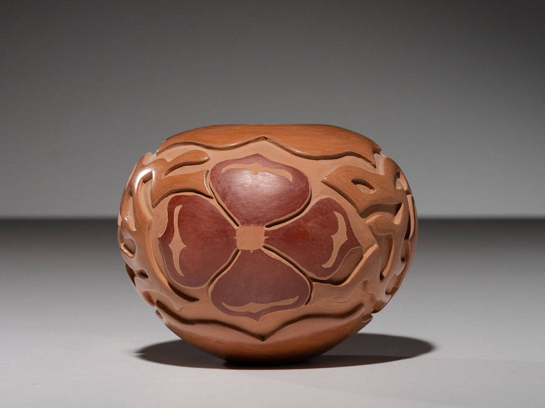 Autumn Borts-medlock (santa Clara, B. 1967) Carved Polychrome Pottery ...