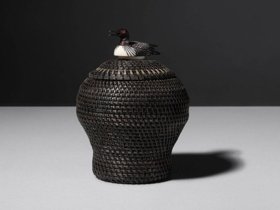 Harry Hank (iñupiaq, B. 1972) Baleen Basket, With Ted Mayac Jr. Loon ...