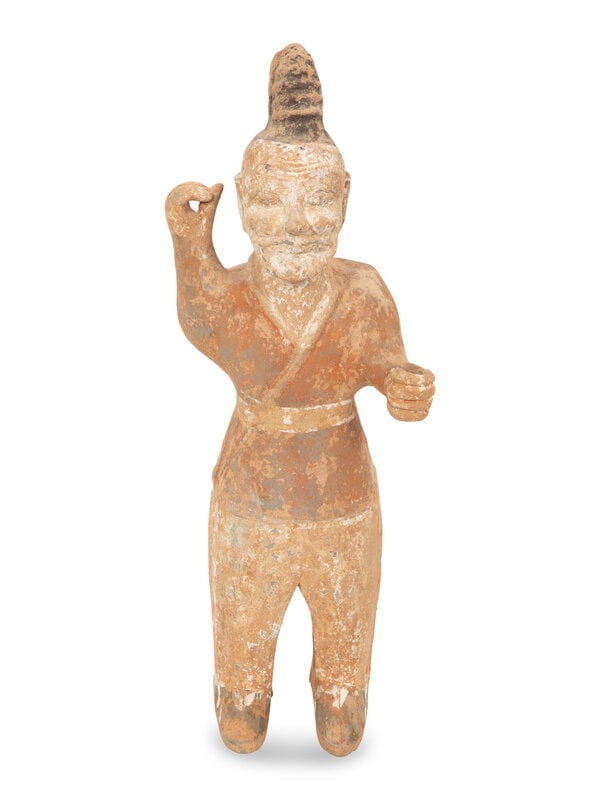 A Han Pottery Warrior Figure Auction
